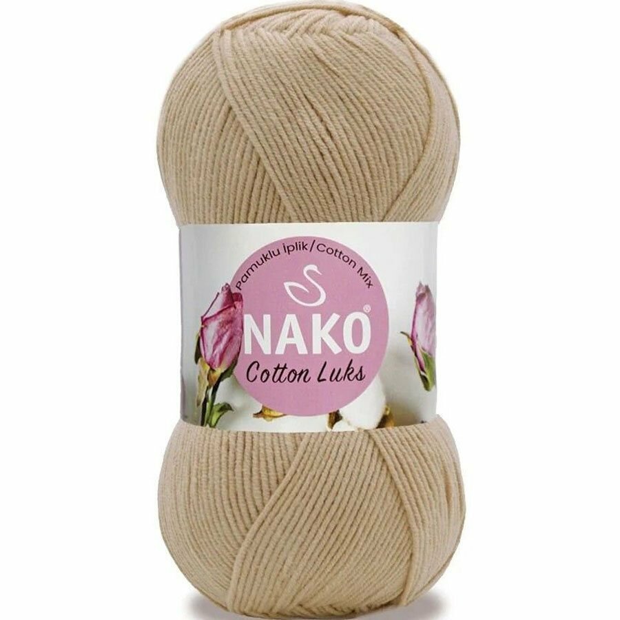 Пряжа Nako COTTON LUKS 97582 бежевый (5 мотков)