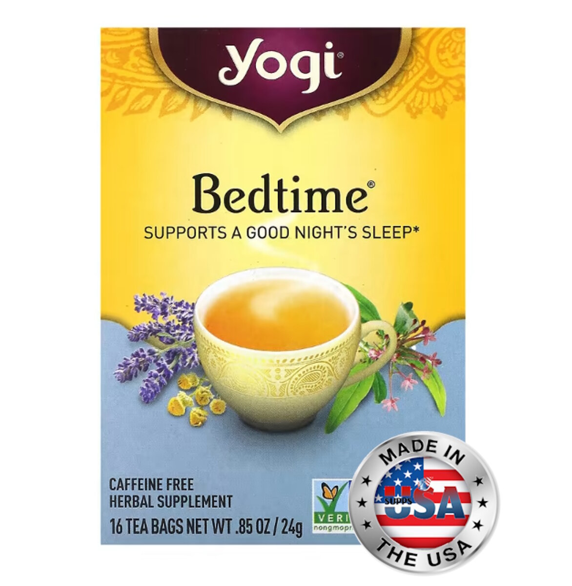 Yogi Tea чай Bedtime, без кофеина, 16 чайных пакетиков, 24 г