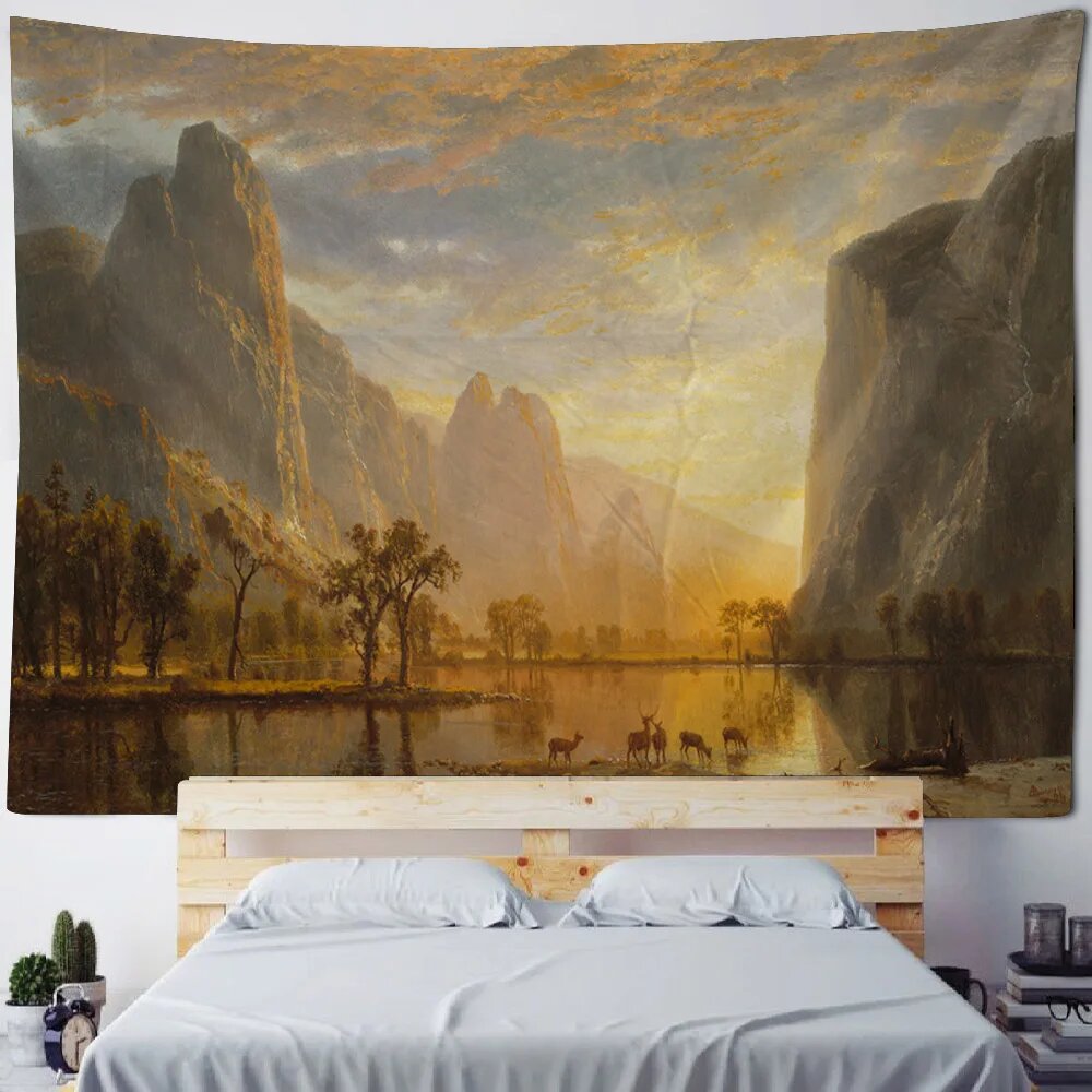 Гобелен французский пейзаж 100% полиэстер 150x100cm, Темно-серый