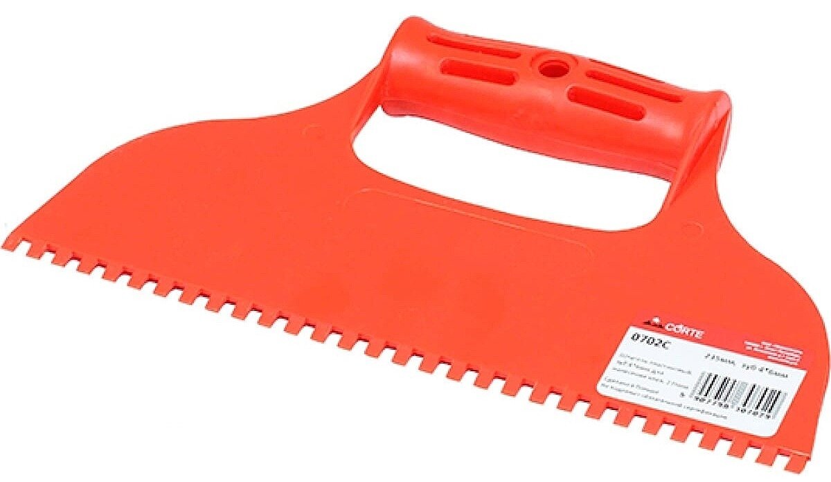 Шпатель строительный CORTE / Корте для нанесения клея, из пластика, 235мм / малярные и отделочные инструменты