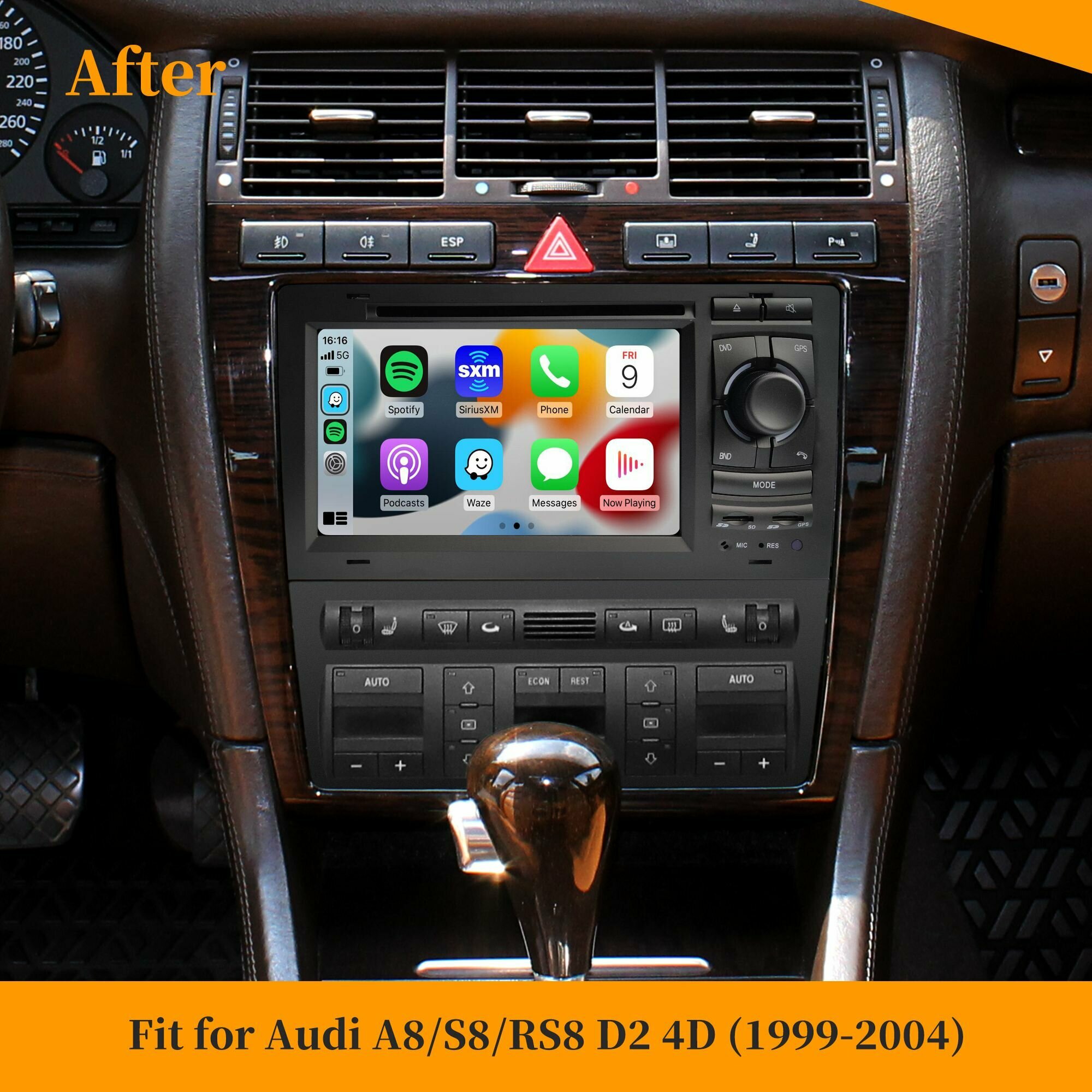 Speed Snavi Для Audi A8 D2 1996-2004 Год 4+64GB Автомагнитола С 8 Дюймов Экран Carplay Huawei Hicar