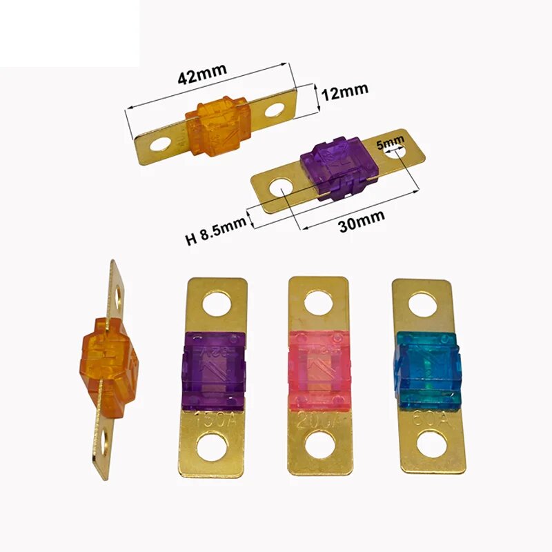 Автомобильные предохранители ANL Gold Plated Stud 20A-200A 80A, 5PCS, Round Type