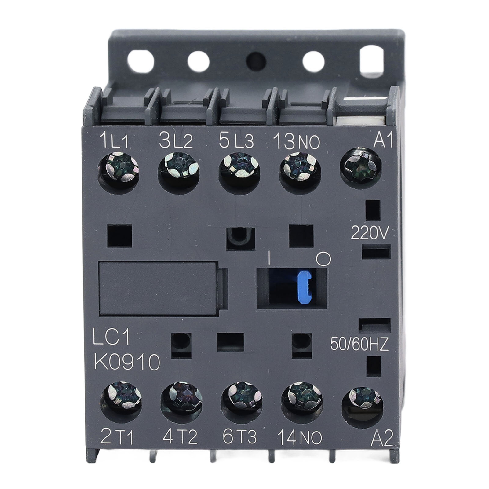 Контактор переменного тока, компактный, корпус из поликарбоната, огнестойкий, 1 нормально разомкнутый, тип K, катушка 9 А, напряжение 220 В.