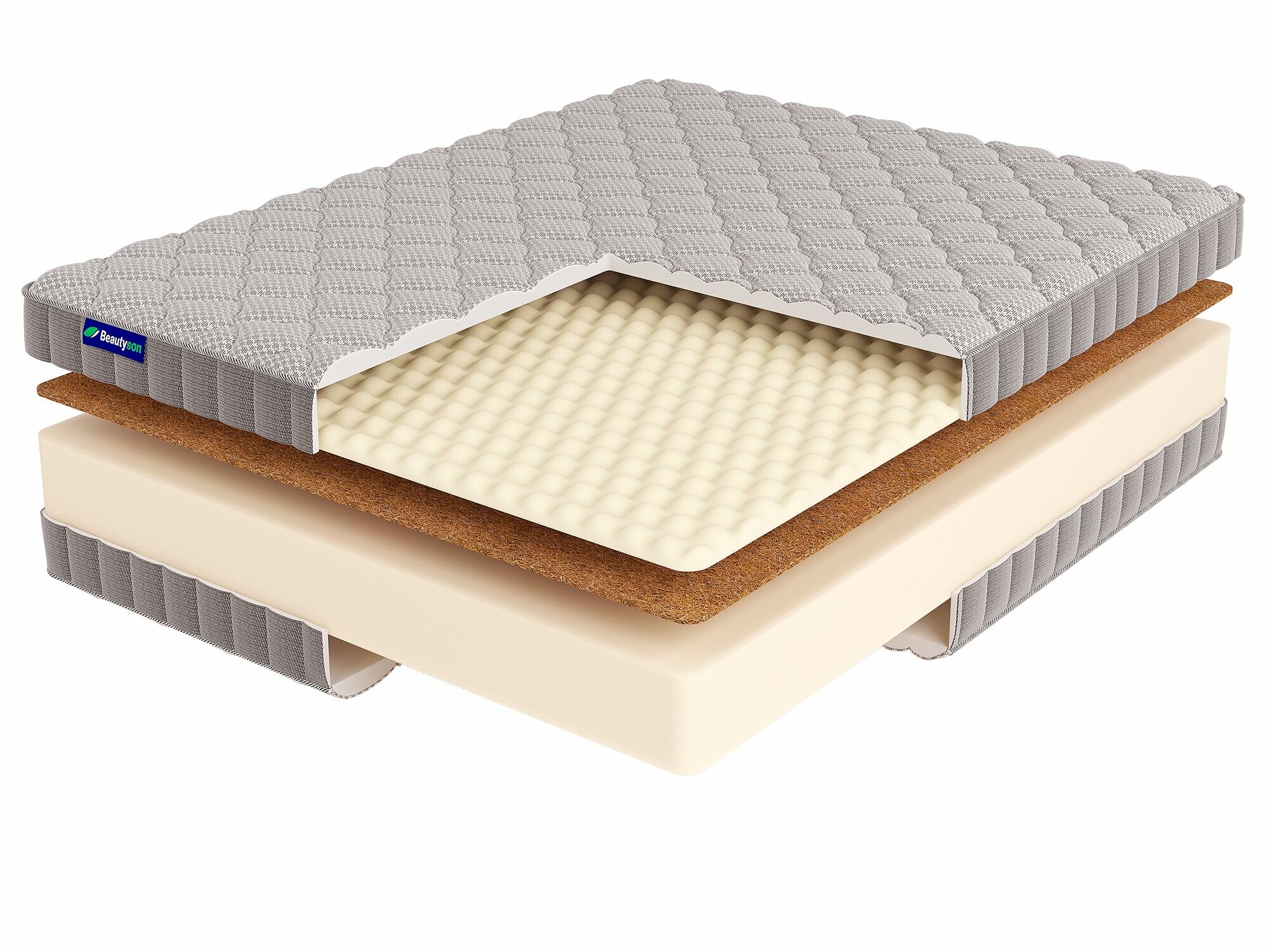 Матрас Beautyson Roll Foam 18 Cocos Sens 160х200 высота 22 см анатомический средней жесткости кокосовый Беспружинный