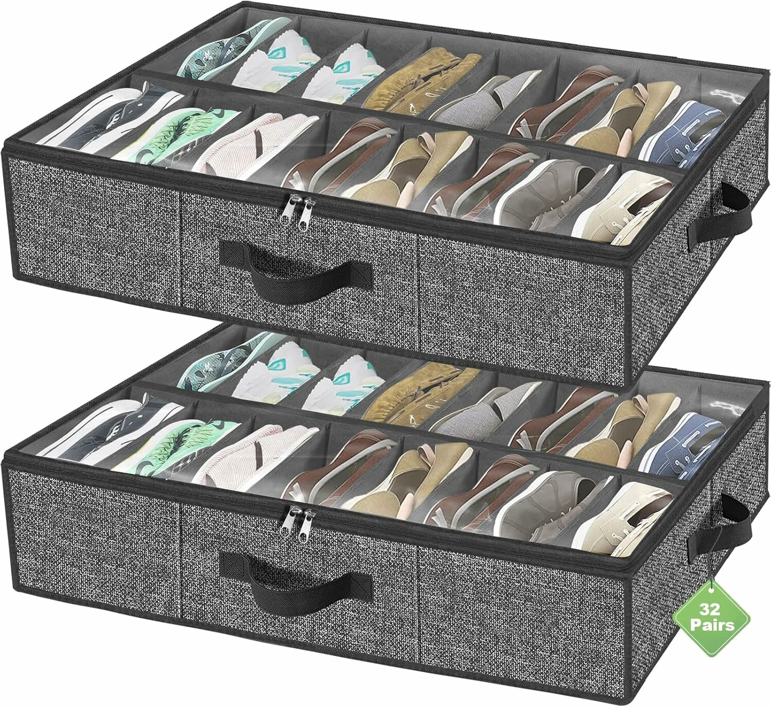 Контейнеры для хранения, 2 упаковки, прозрачные, двойные ручки