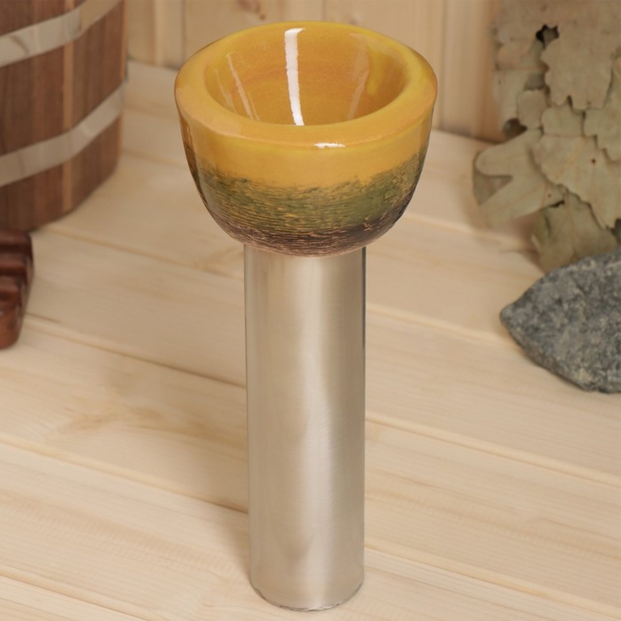 Увлажнитель-ароматизатор Сима-ленд "Сердце сауны", керамика, нержавеющая сталь, 26 см х 11 см х 5,3 см