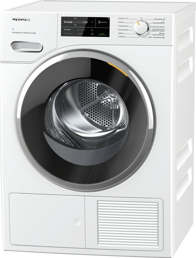 Сушильная машина Miele с функцией разглаживания паром белья TWL780WP White Edition 12WL7802RU(русское меню)