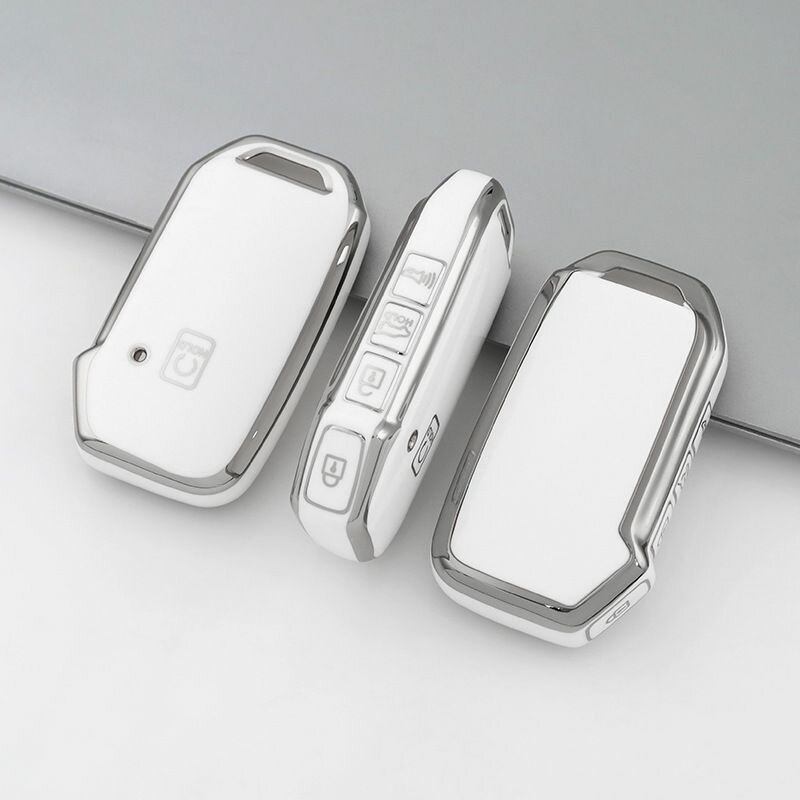 Силиконовый чехол для автомобильного ключа Kia K2 K3 K4 K5 на 5 кнопок белый