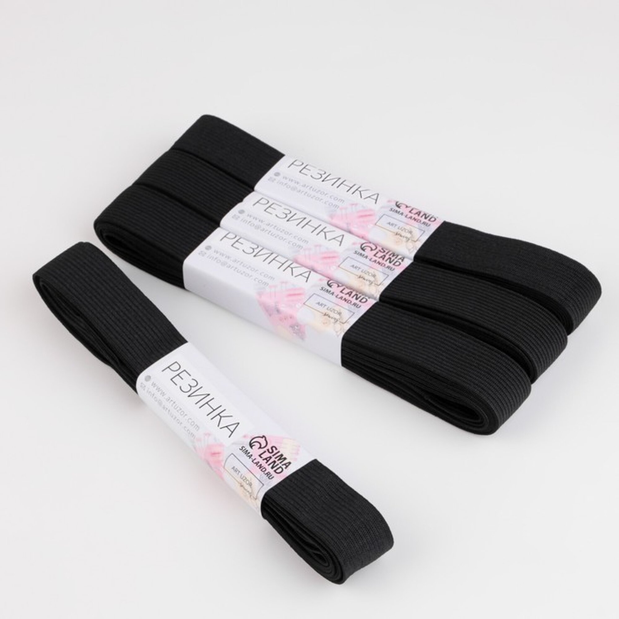 Резинки бельевые, 20 мм, 2.5±0.5 м, 4 шт, чёрная