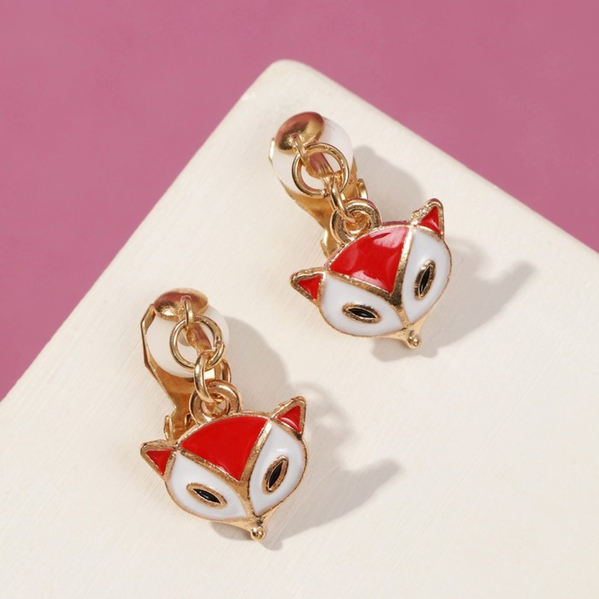 Серьги клипсы, эмаль