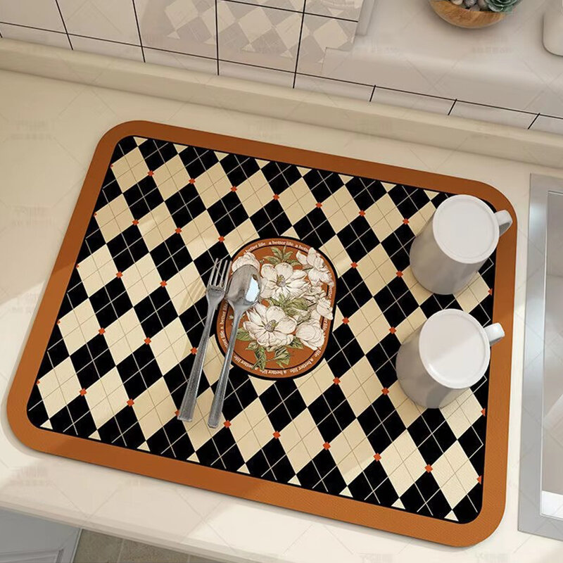 Кухонный водонепроницаемый нескользящий диатомитовый коврик для столовых приборов