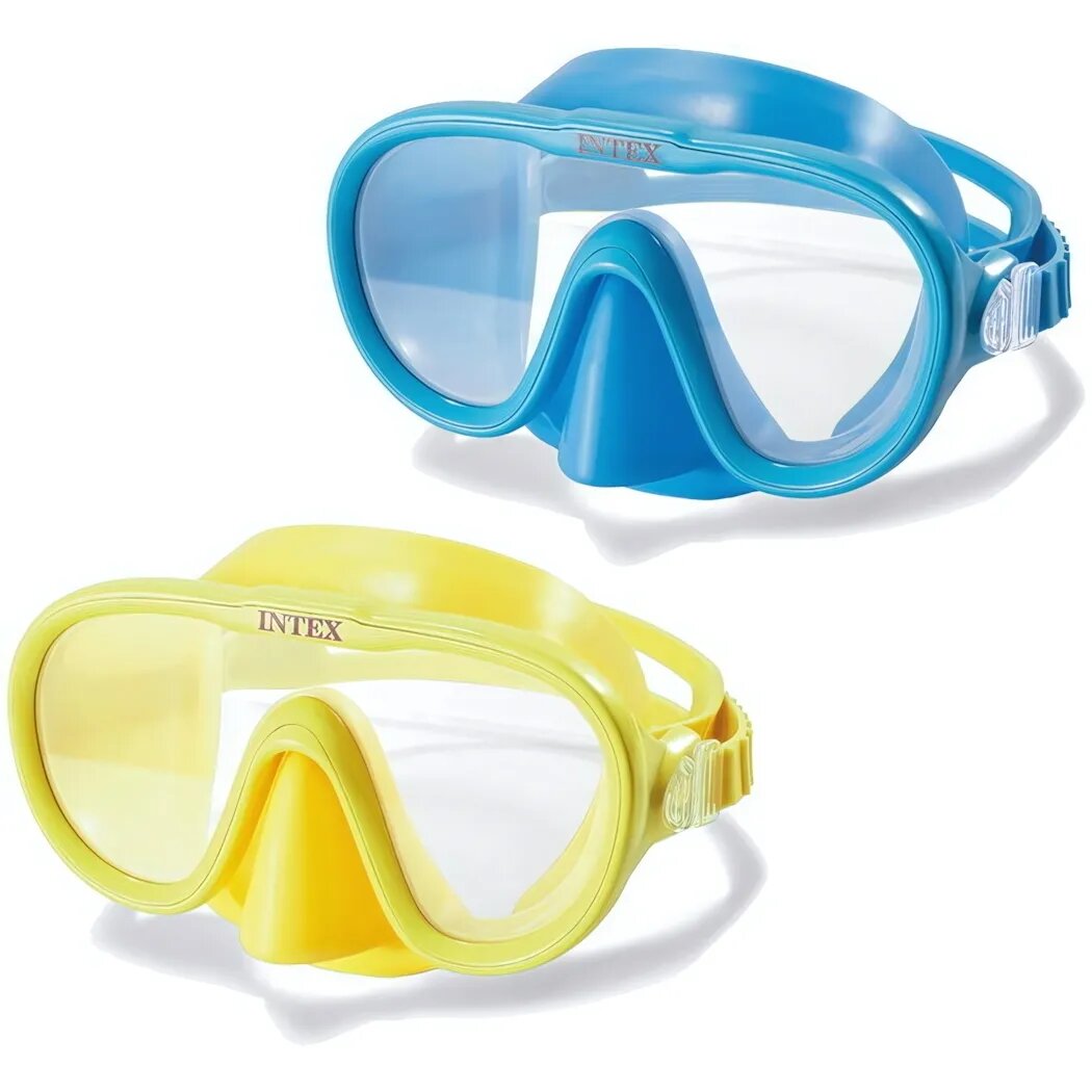 Маска для подводного плавания Sea Scan, 8+, желтая/голубая, ПВХ