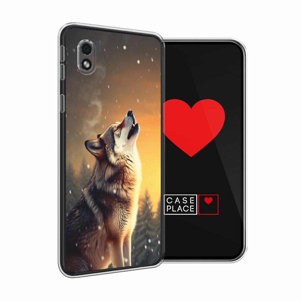 Чехол на Samsung Galaxy A01 Core / Самсунг Галакси А01 Core с принтом "Воющий волк" — фото 1
