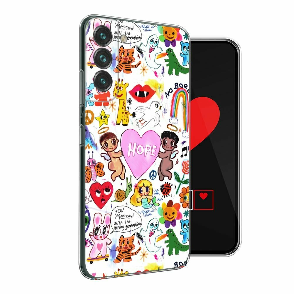 Чехол на Samsung Galaxy S22 / Самсунг Галакси S22 с принтом "Милые рисунки" — фото 1