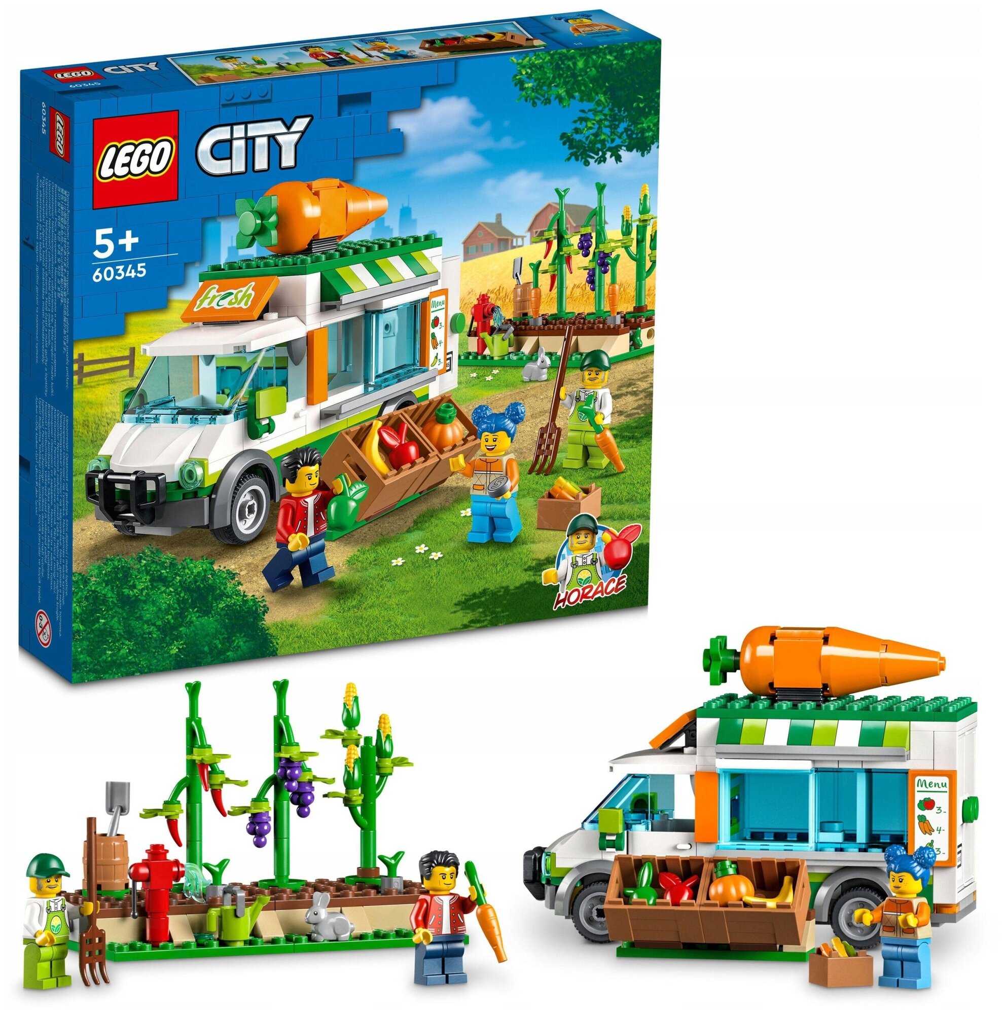 Конструктор Lego City 60345 Фургон для фермерского рынка (немного помята коробка)