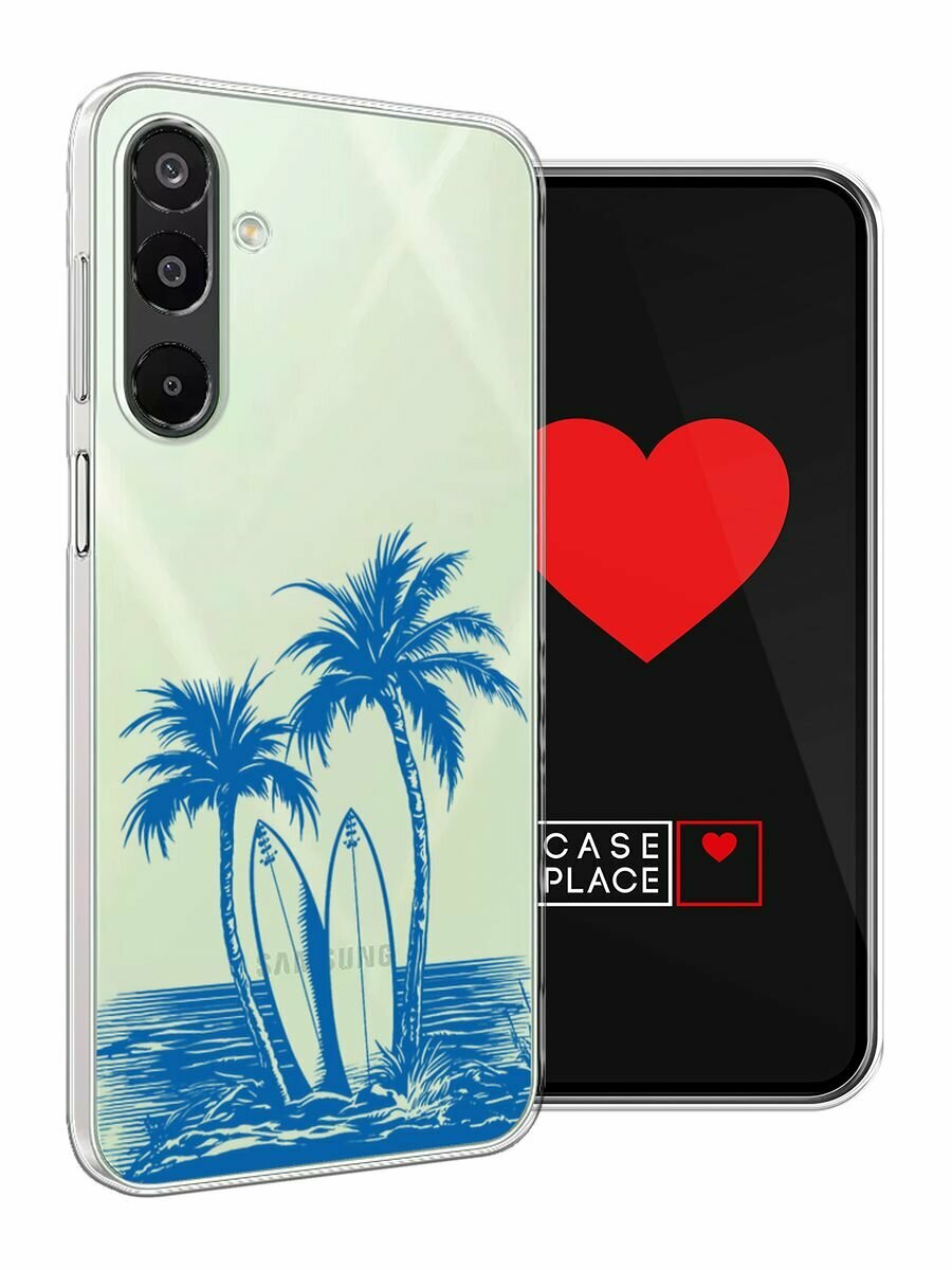 Чехол на Samsung Galaxy M16 / Самсунг Галакси М16 с принтом "Сёрфинг на островах 1", прозрачный — фото 1