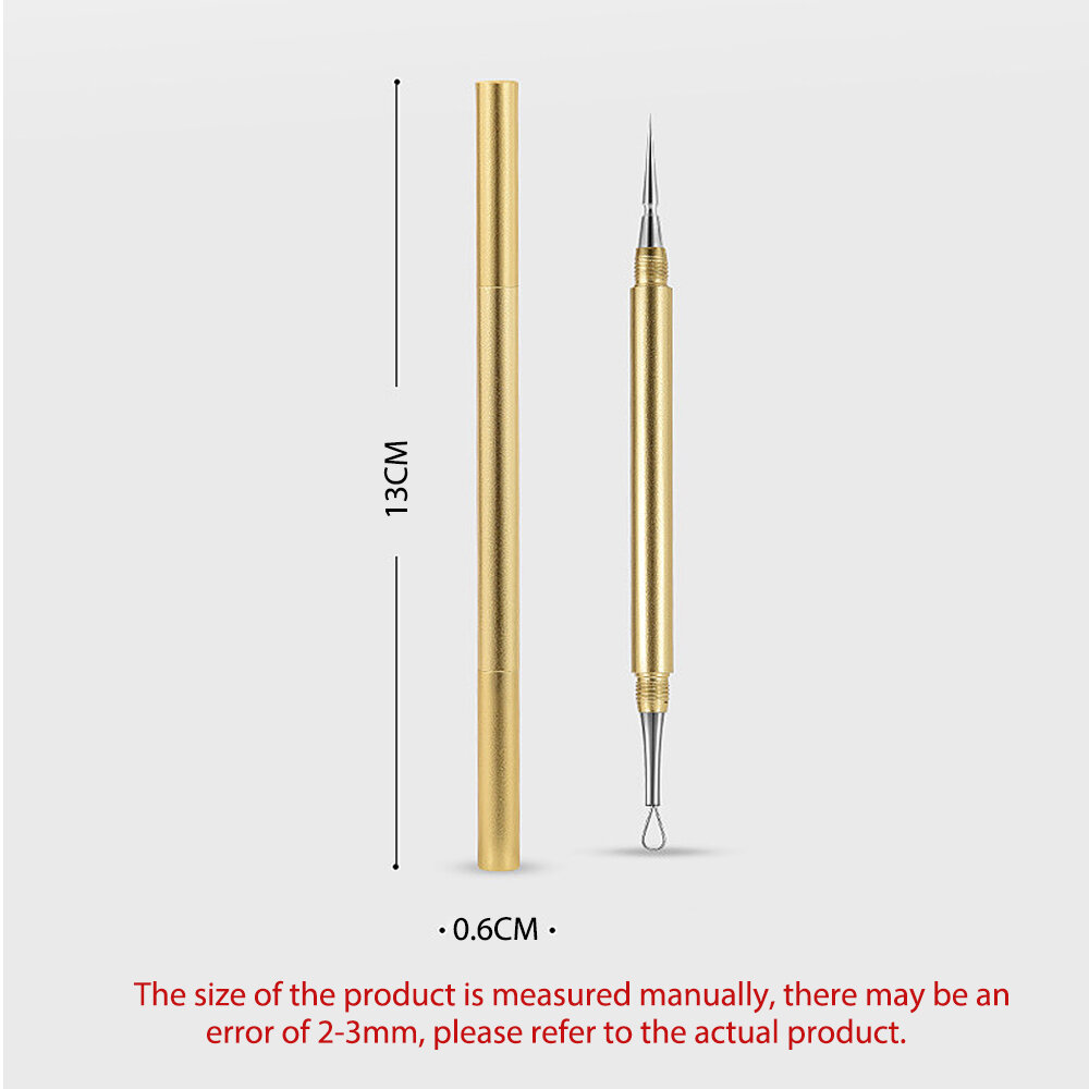 2 в 1 Средство для удаления черных точек - игла для удаления угрей с двойной головкой, набор для удаления черных точек с защитным чехлом