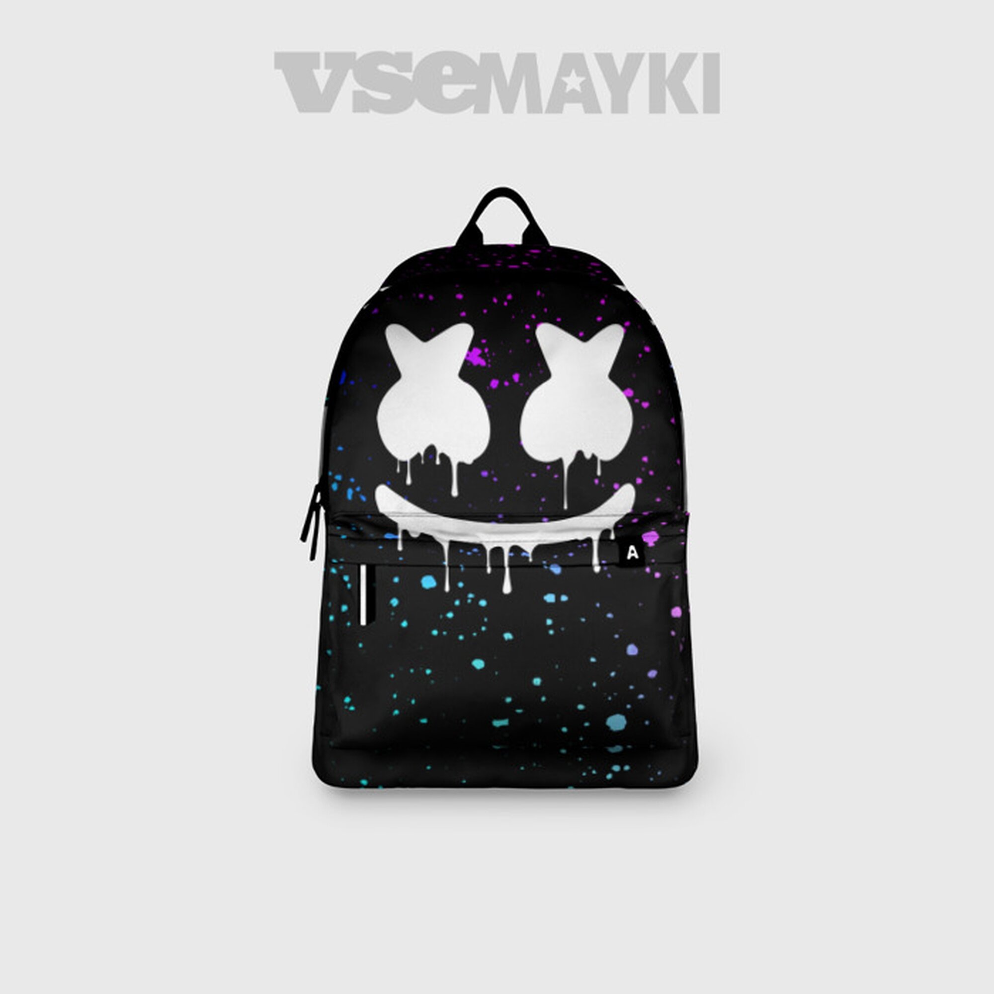 Рюкзак VseMayki с принтом Marshmello Melt, унисекс, One size, белый