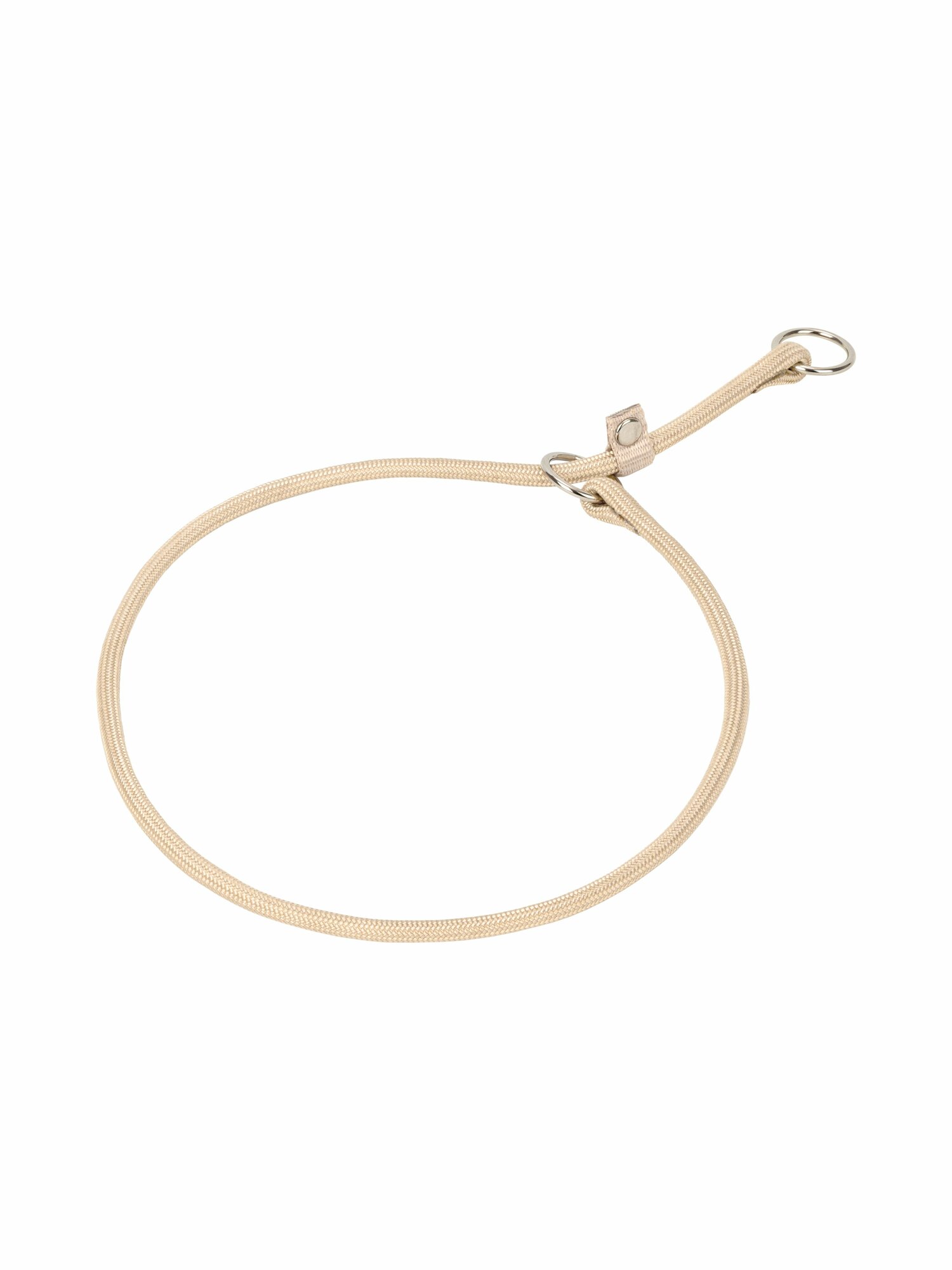 Ошейник-удавка для средних и крупных собак, с двумя кольцами, шнур 6мм, обхват шеи до 50см, слоновая кость, ZooOne