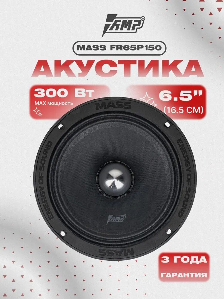 Акустика эстрадная AMP MASS FR65P150 широкополосная, гибридный магнит (феррит + неодим)