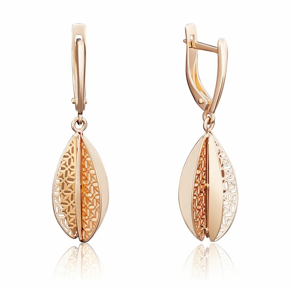Серьги, красное золото, 585 проба