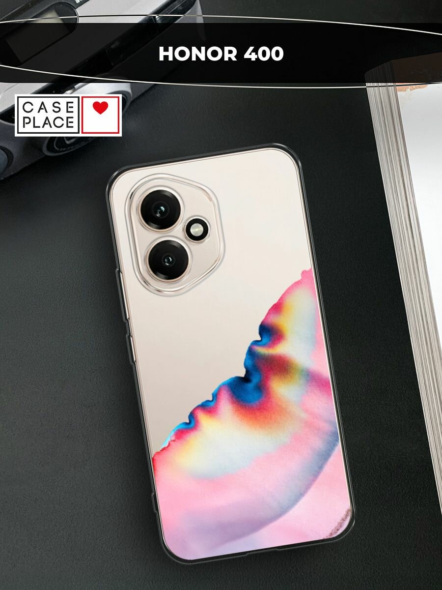 Чехол на Honor 400 / Хонор 400 с принтом Розовая акварель, прозрачный