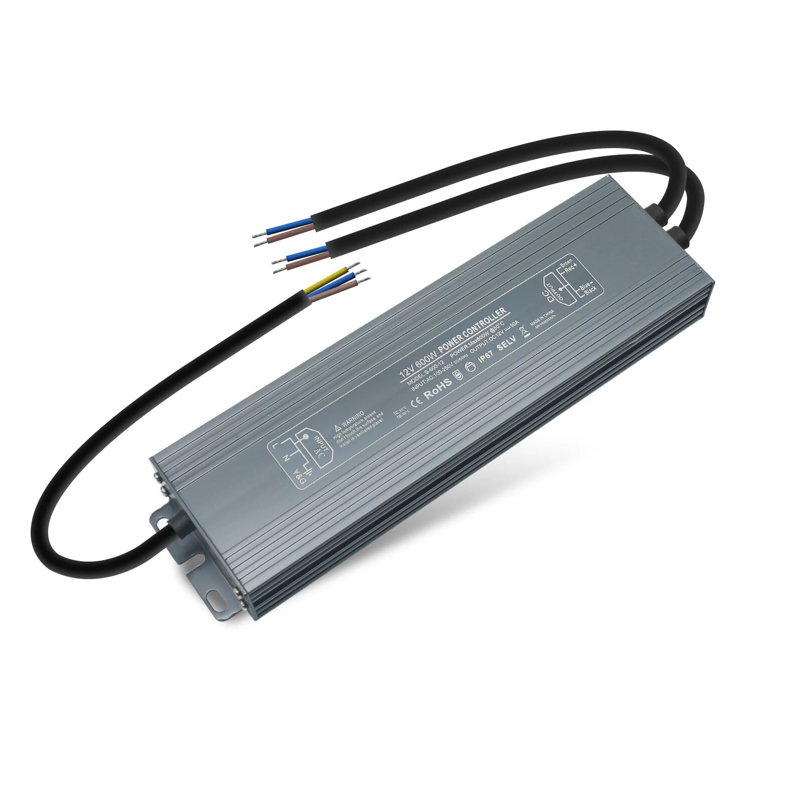 Водонепроницаемые трансформаторы освещения 60-600Вт 600W, 24 В