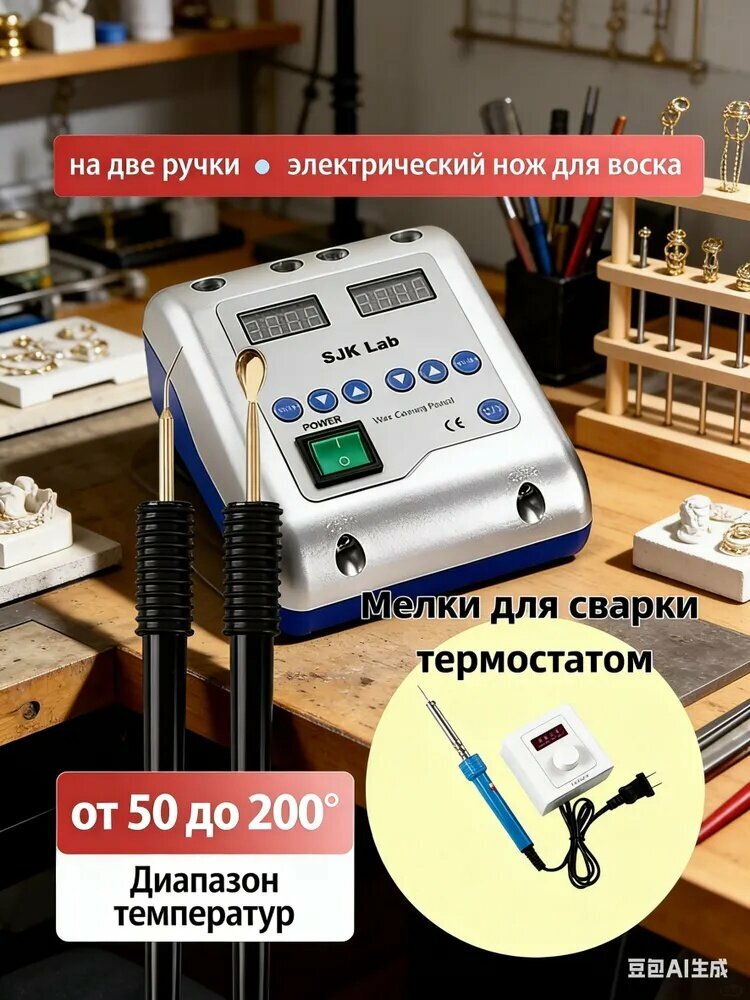Электрошпатель зуботехнический для воска с насадками JT-21, Мелки для сварки термостатом