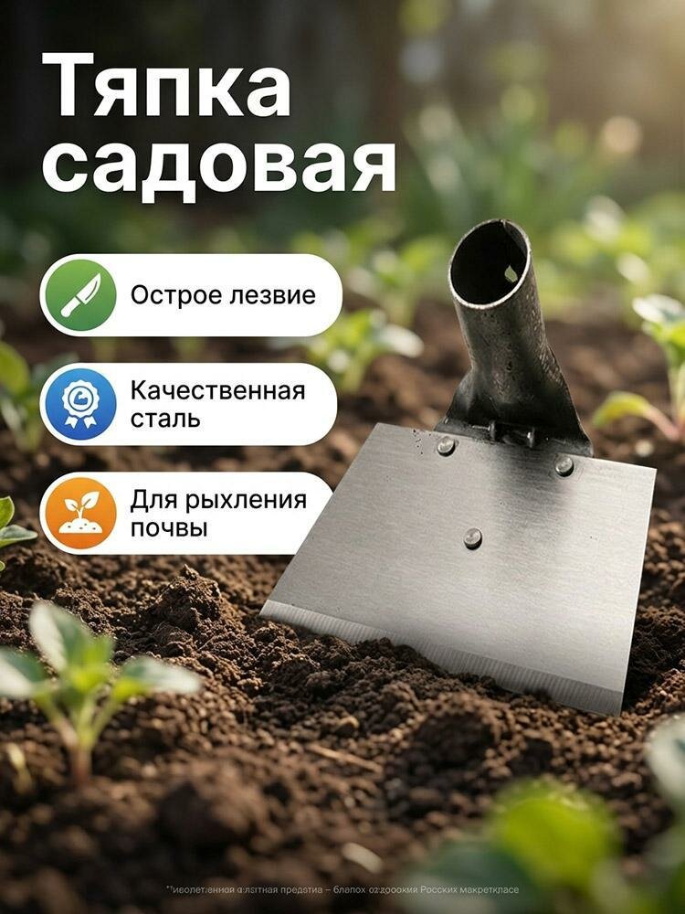 Мотыга / тяпка садовая , из нержавеющей стали, без черенка