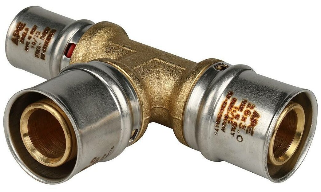 Тройник переходной STOUT 26х26х20 для металлопластиковых труб прессовой (SFP-0005-262620)