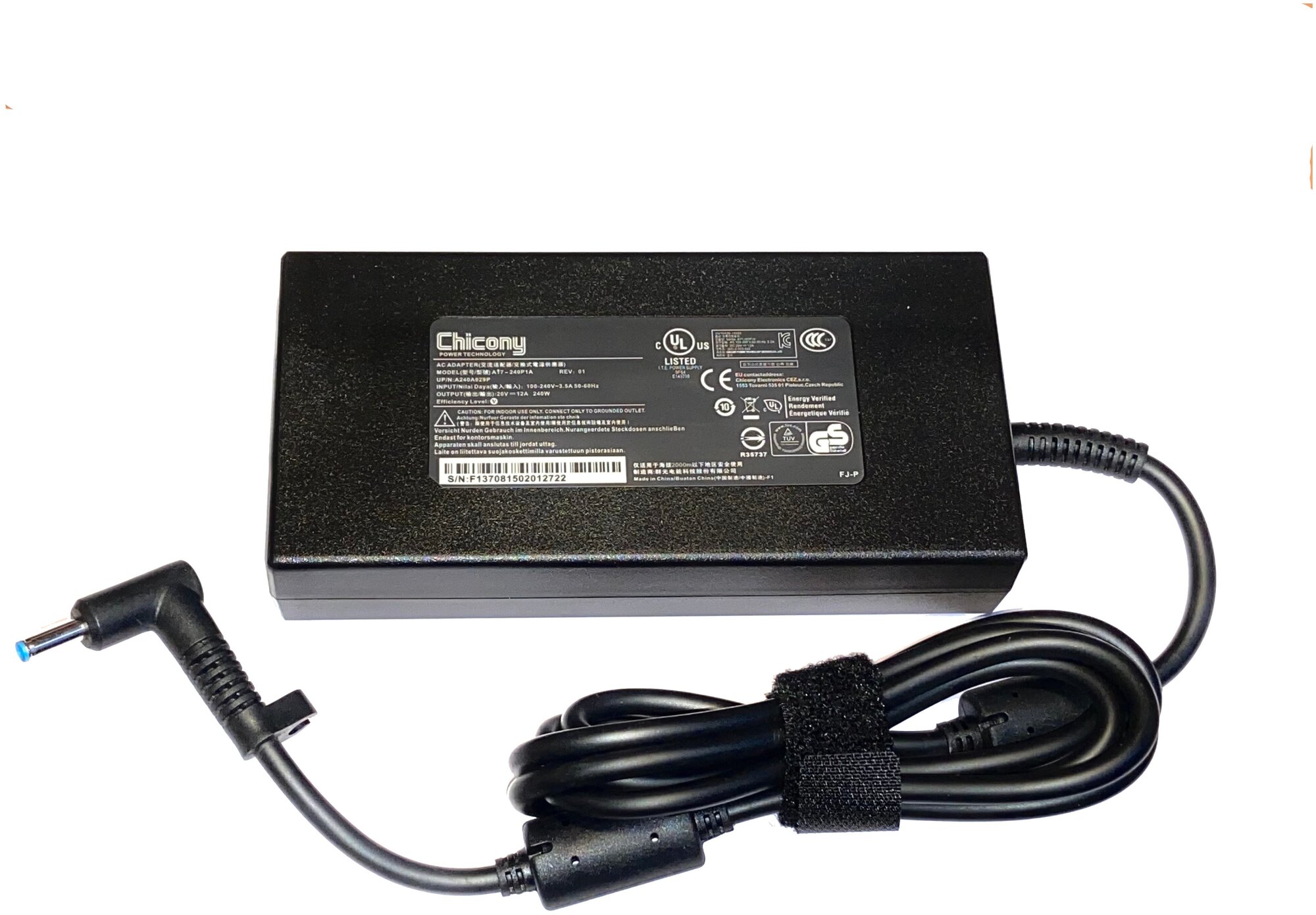 Блок питания (зарядка) для ноутбука MSI Delta 15-A5EFK 20V 12A 240W разъём 4.5 - 3.0мм Chicony