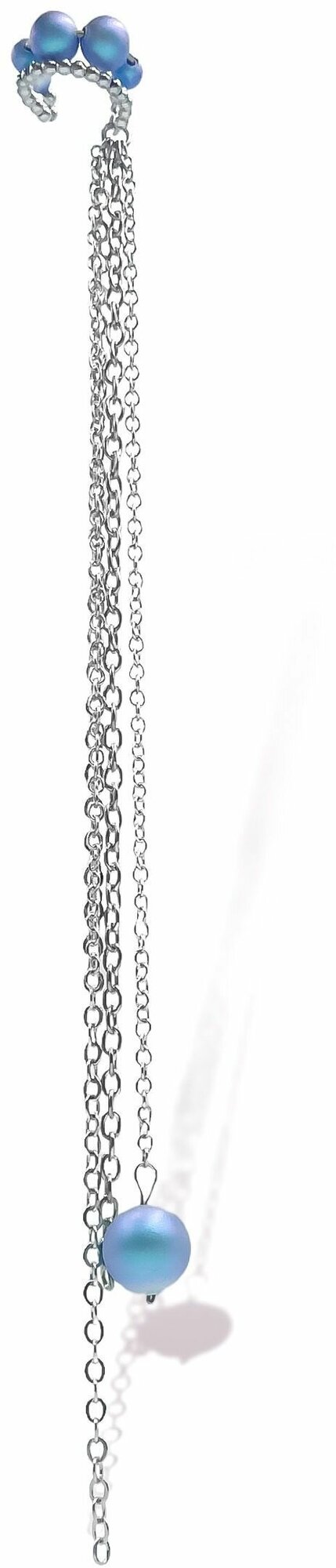 Серьги каффы, жемчуг Swarovski синтетический