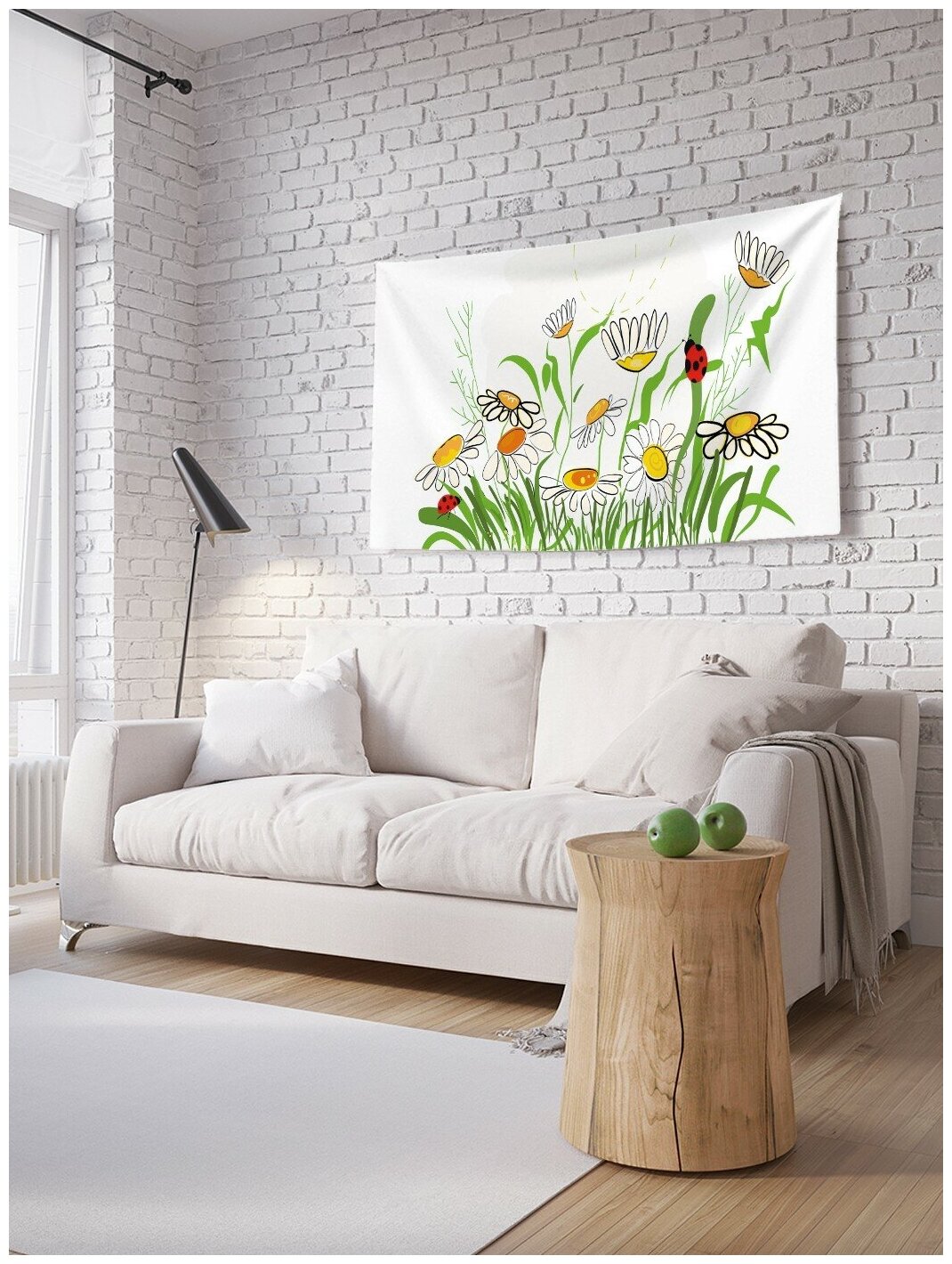 Горизонтальное фотопанно JoyArty на стену "Ромашковое поле", 100x150 см