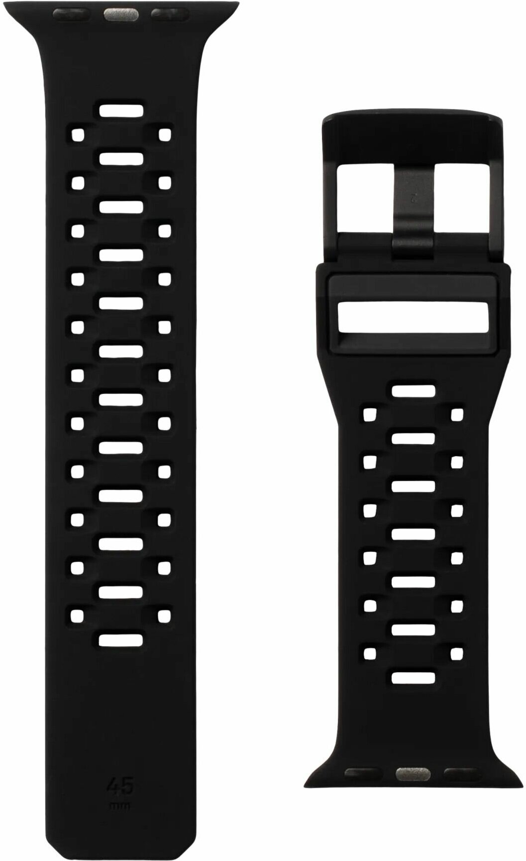 Силиконовый ремешок c классической застёжкой UAG Civilian для Apple Watch 42, 44, 45 и 49 мм (дизайн 2022) (Графитовый|Чёрный | Graphite|Black)