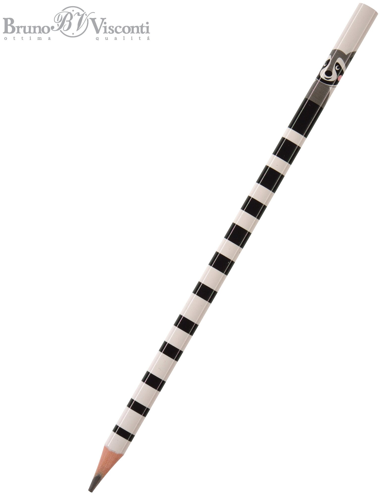 Карандаш BrunoVisconti, чернографитовый, НВ, ArtGraphix "енот полоски", Арт. 21-0050/08