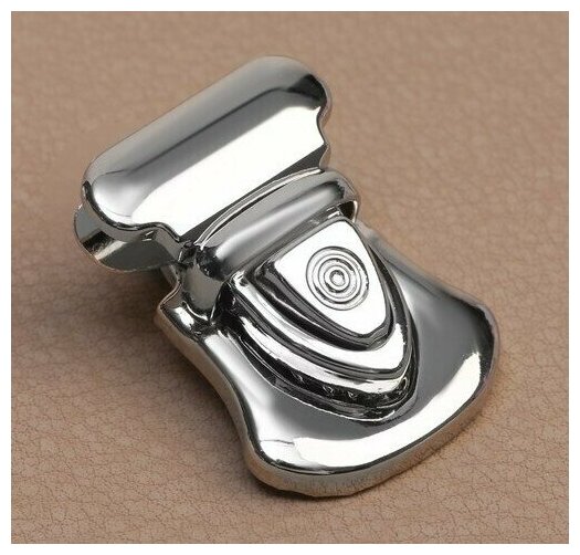 Застёжка (замок) для сумки серебристая (цвет серебро) 2,2х2,9 см - фурнитура для сумок