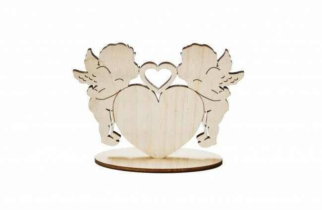 Деревянные заготовки "Ангелочки", фанера, 10x8 см, 3 мм, 2 шт