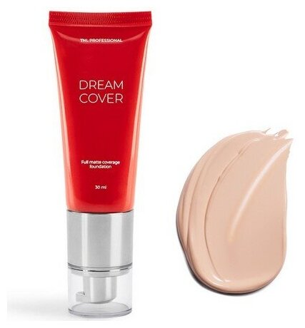 TNL, Матирующий тональный крем TNL Dream Cover №2 - Natural beige, 30 мл
