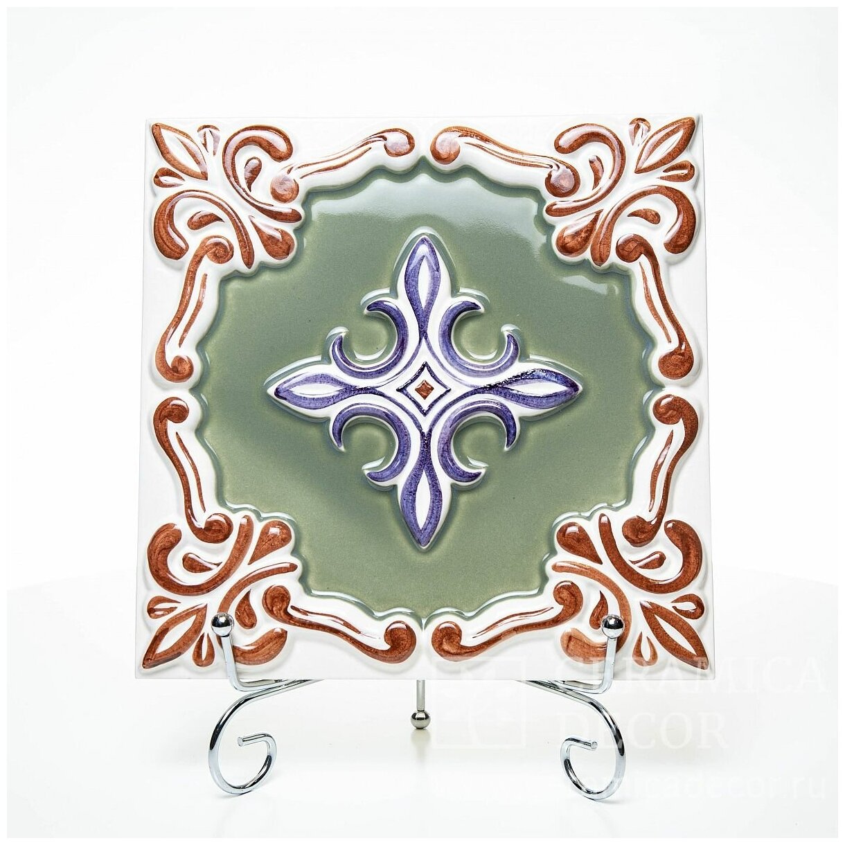 Изразец с лепным рельефом Элеганс