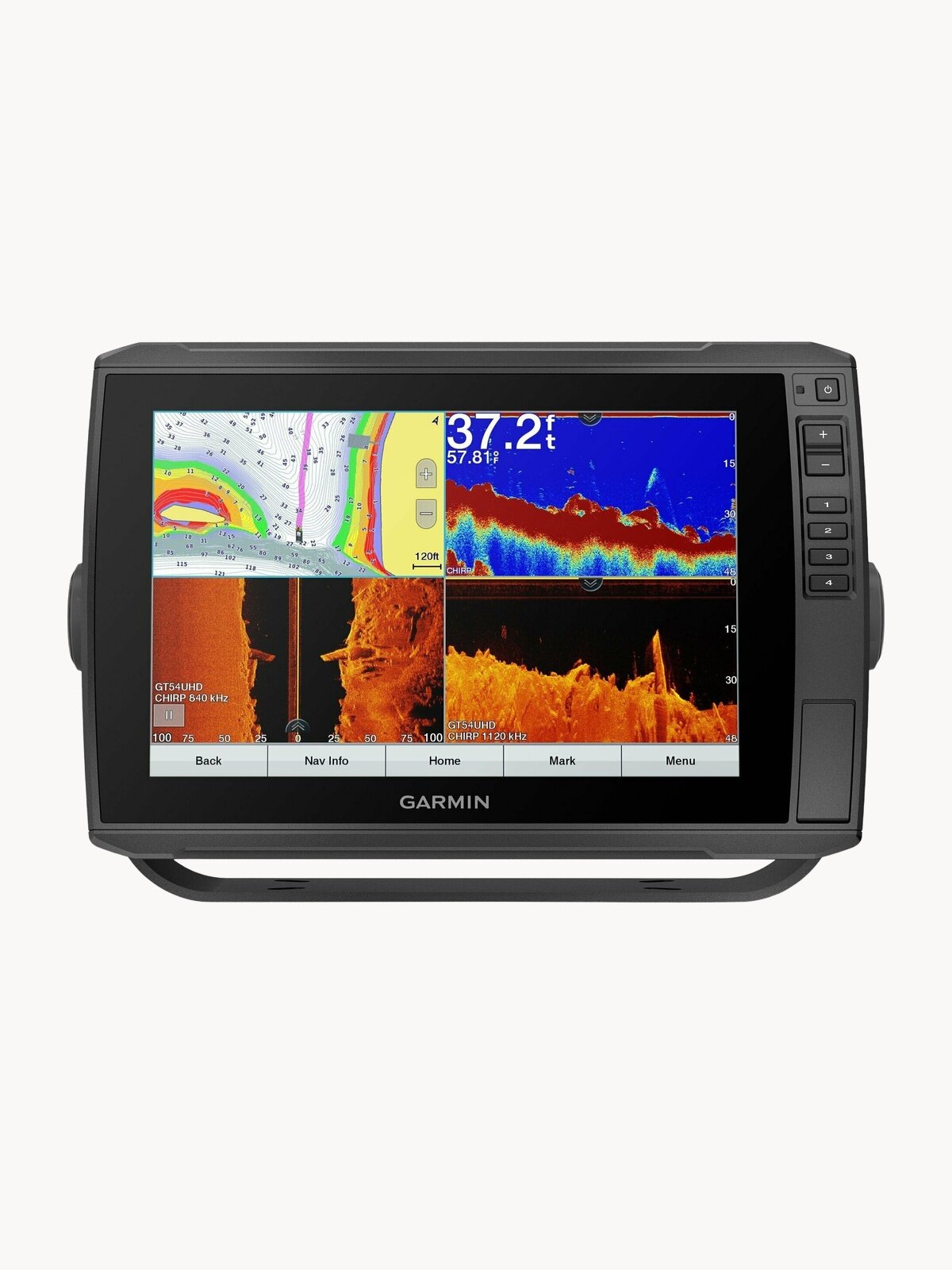 Garmin Echomap ULTRA 102SV картплоттер с трансдьюсером с боковым сканированием 1200кГц