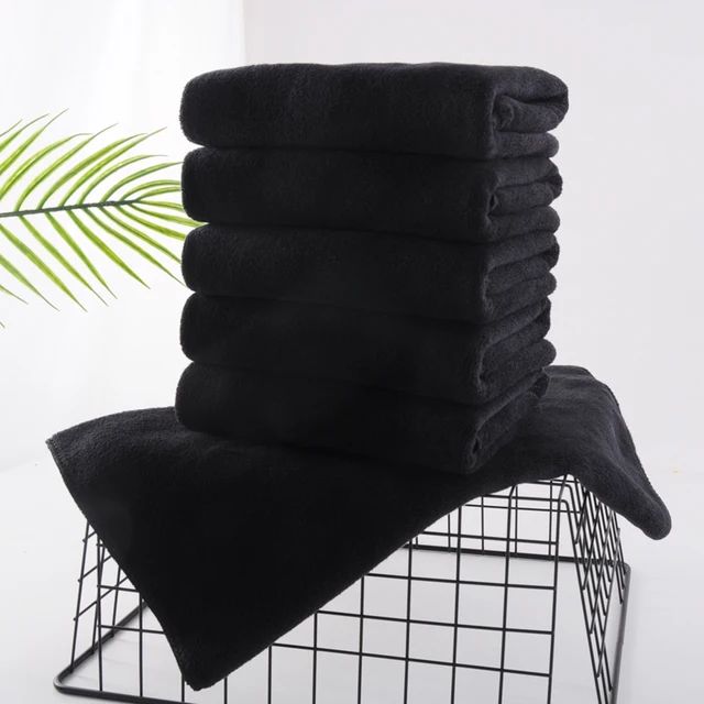 Полотенце для ванной 100x140 см, микрофибра, черный