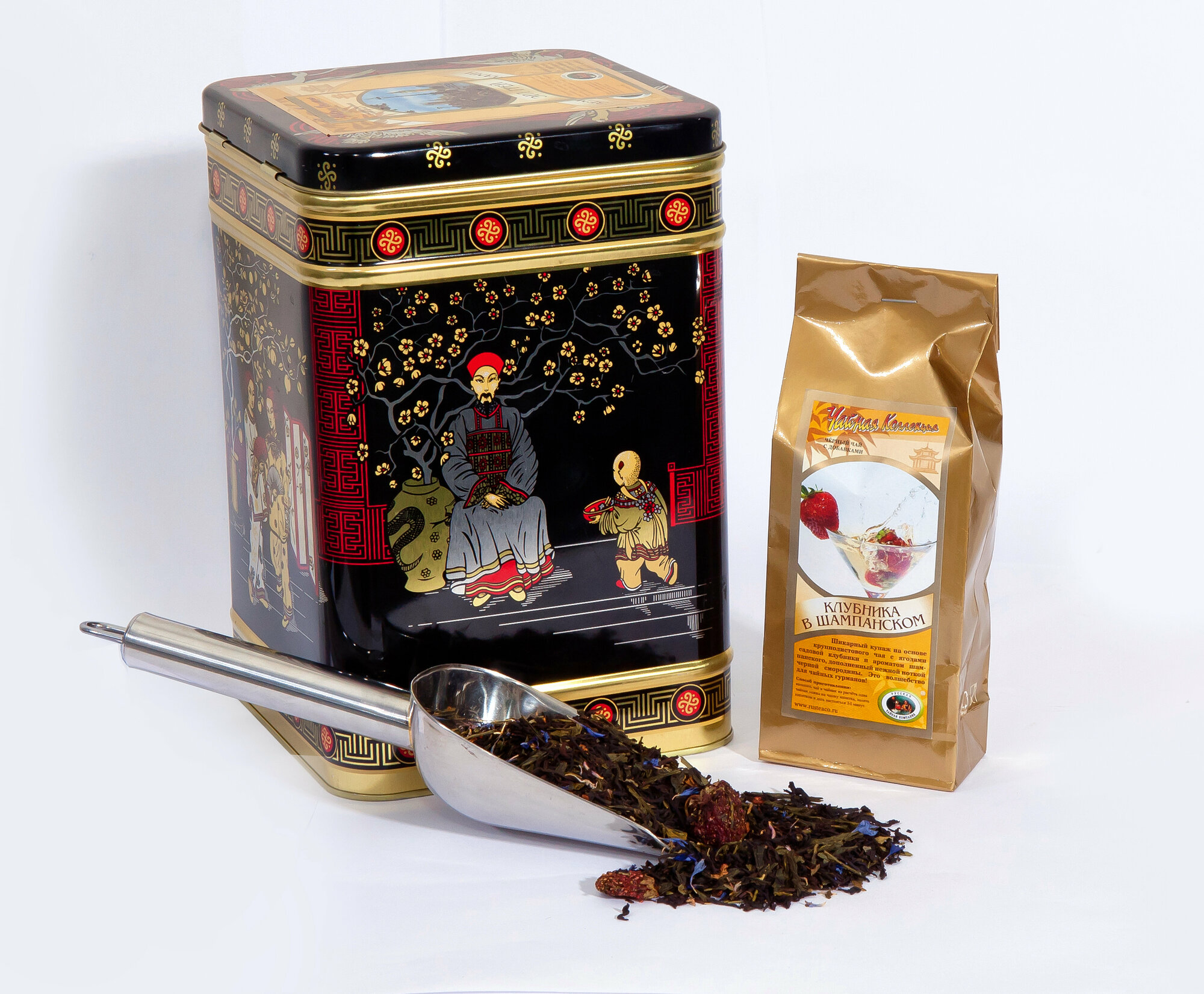 Черный чай Клубника в шампанском 100г