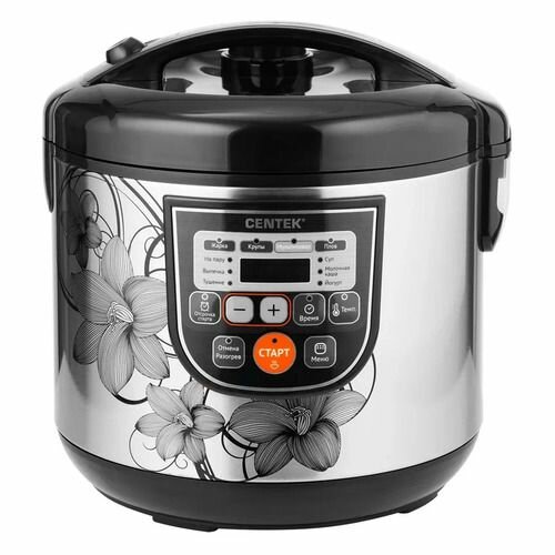 Мультиварка CENTEK CT-1498, 700Вт, черный/стальной