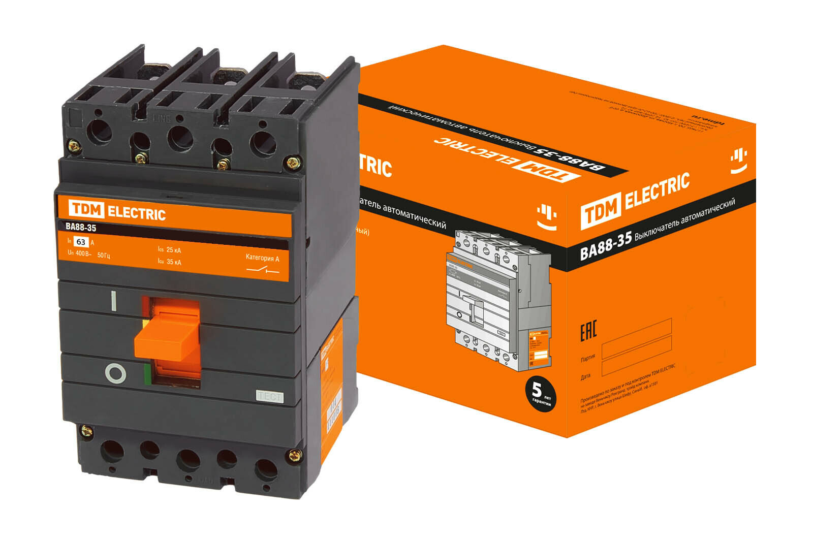 Автоматический выключатель ВА88-35 3Р 63А 35 кА TDM Electric