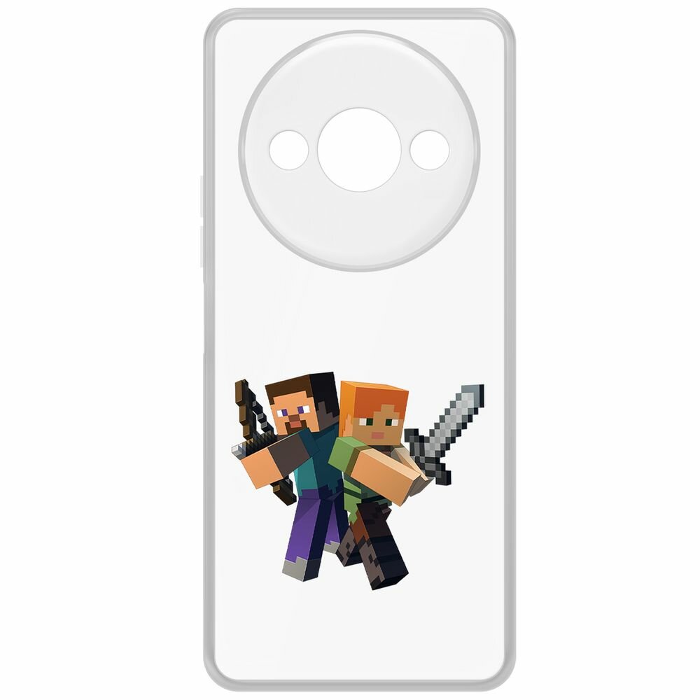 Чехол-накладка Krutoff Clear Case Minecraft-Стив и Алекс для Xiaomi Redmi A3