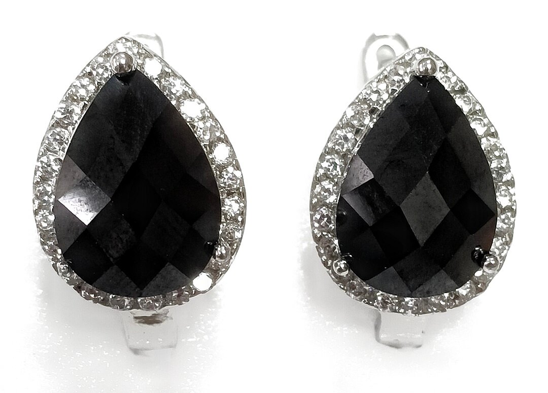 Серьги, серебро, 925 проба, родирование, фианит