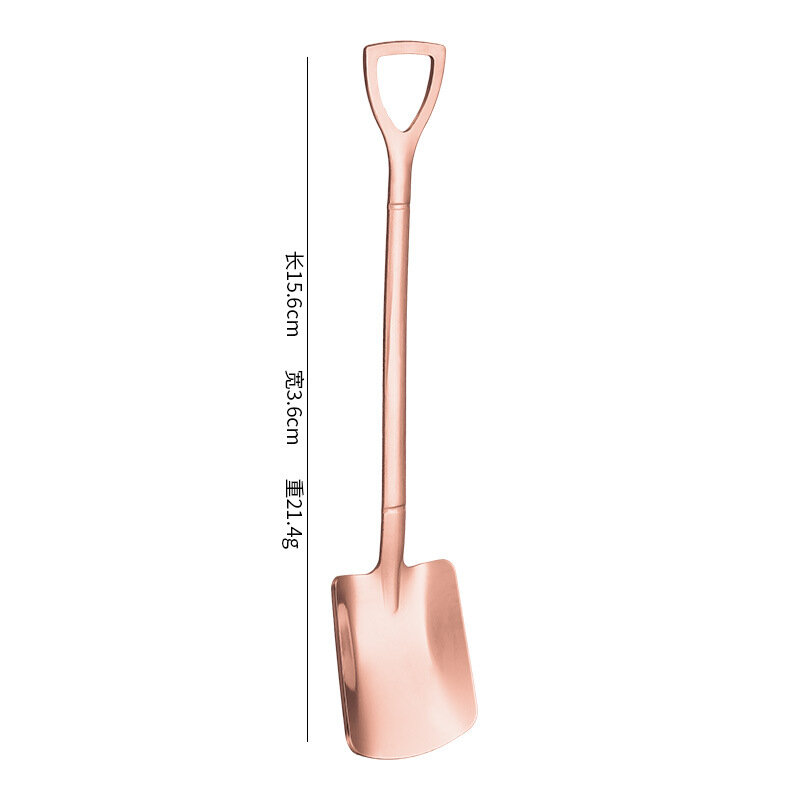 Креативная лопата ложка из нержавеющей стали с титановым покрытием Золотая ложка для арбуза мороженого Десертная ложка
