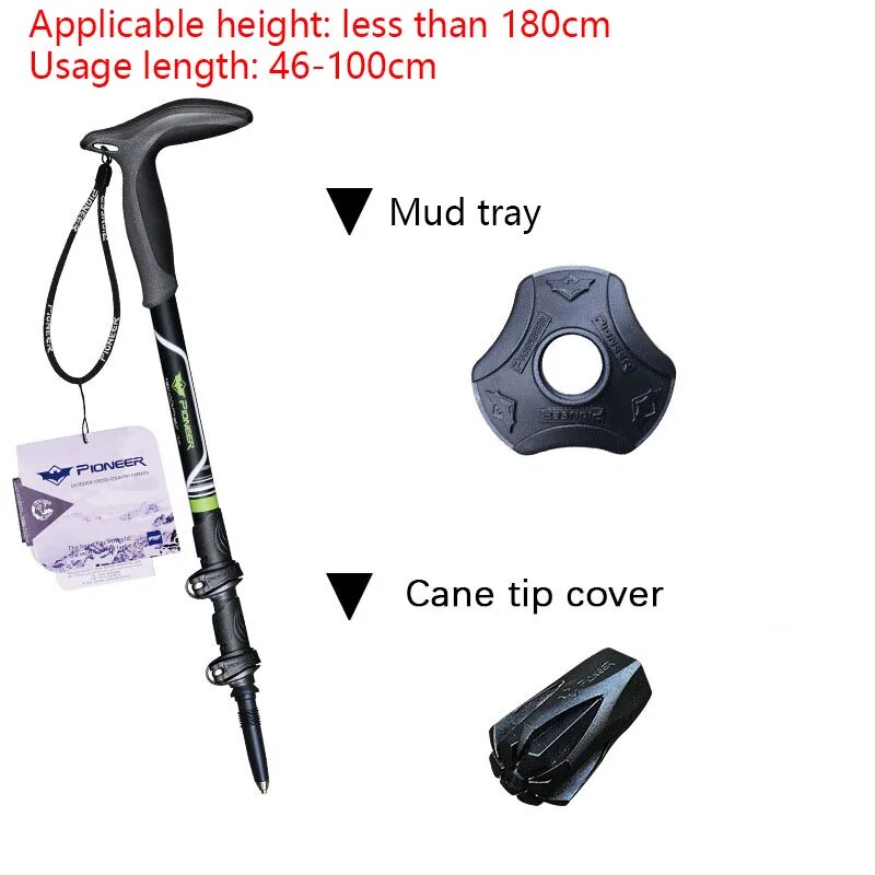 Телескопическая трекинговая трость Black Diamond, 46-100 см, black green