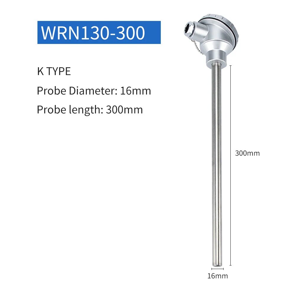 Термодатчик K-типа WRN130-300, 16мм, 300мм