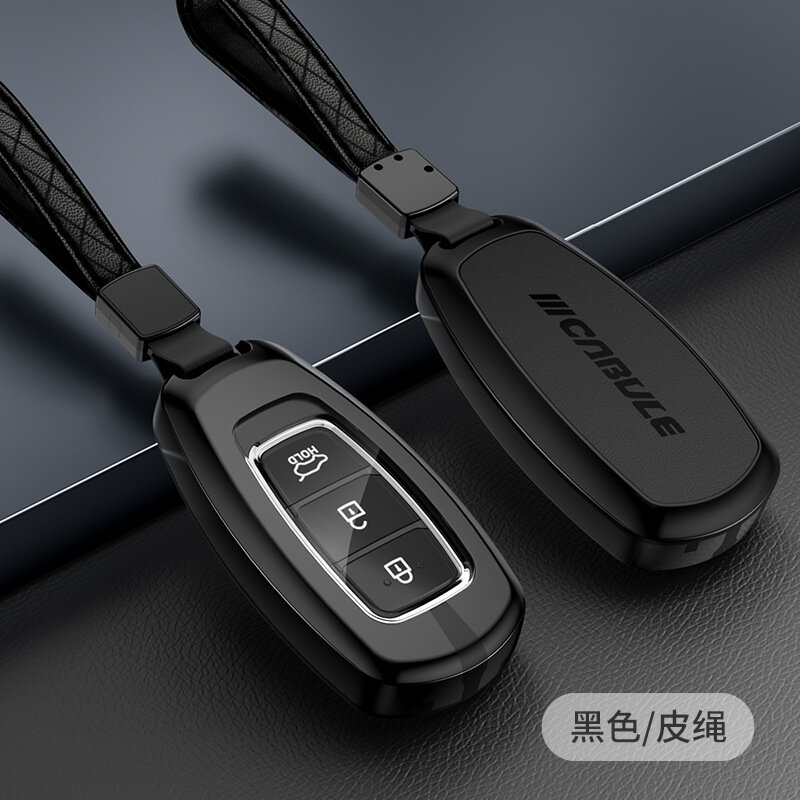 Чехол для ключа автомобиля Beijing Hyundai подходит для моделей Name, Elantra, Ix35, Fiesta, Ix25 — Стиль А, черный,